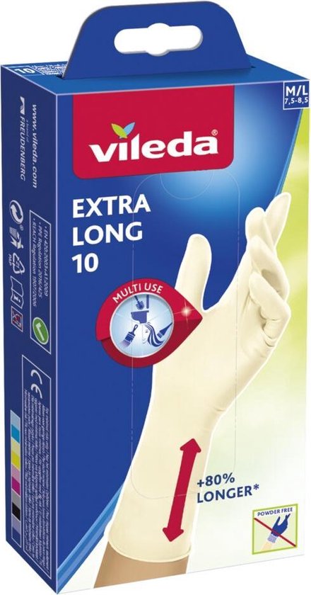 12x Vileda Extra Long Handschoenen 10 stuks | bol