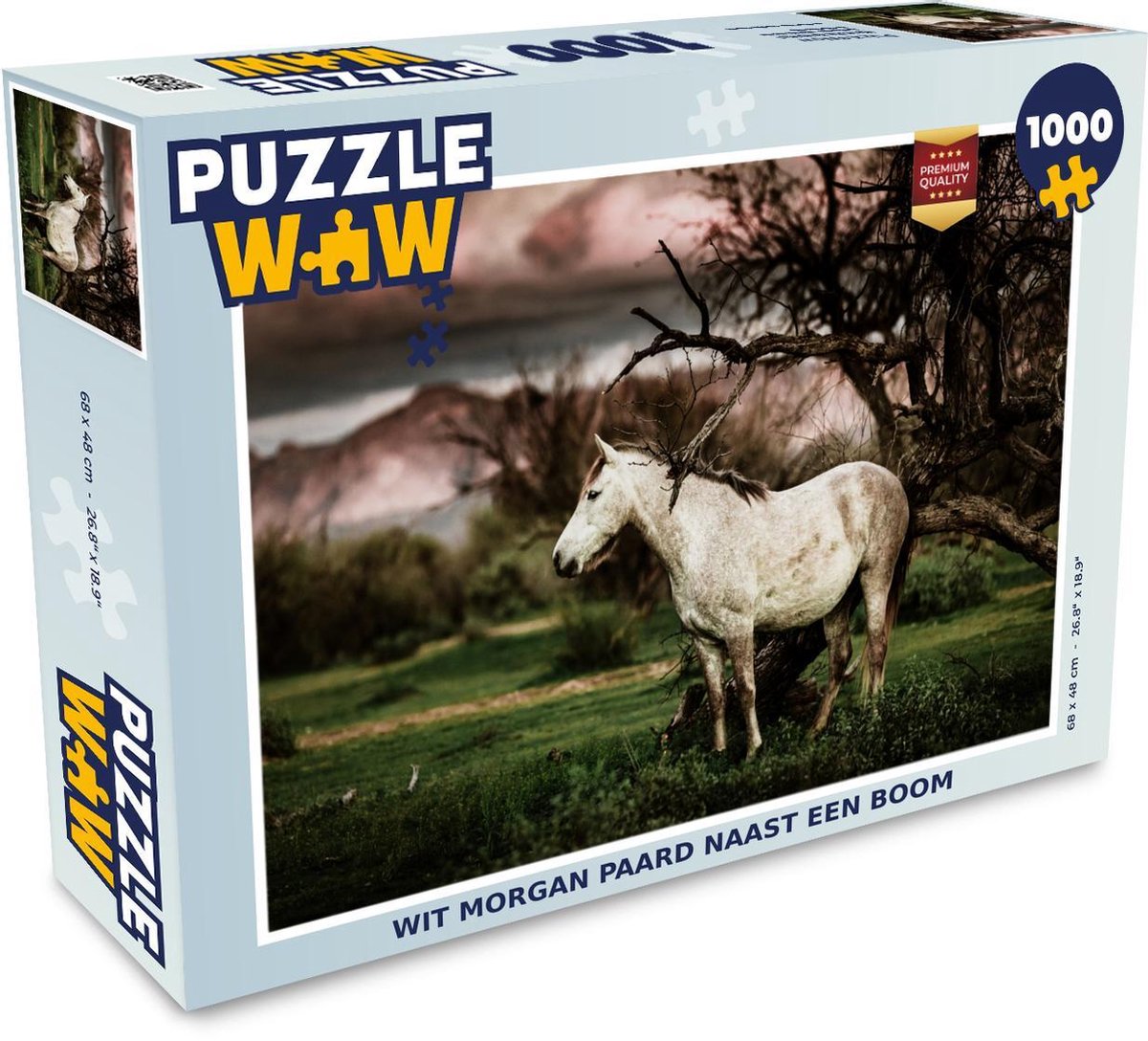 Puzzle Cheval Morgan 1000 pièces - Cheval Morgan Wit à côté d'un arbre ...