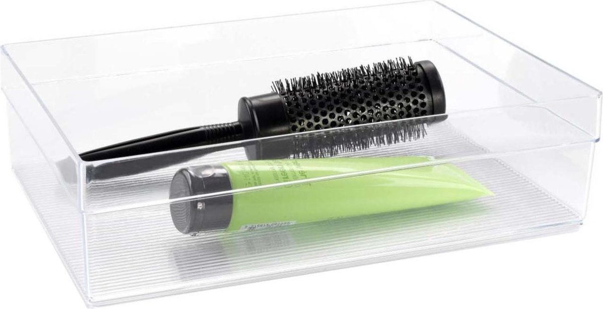 4x Organizer bakjes transparant 30 x 22 x 5 cm - Verdeelbakjes ...