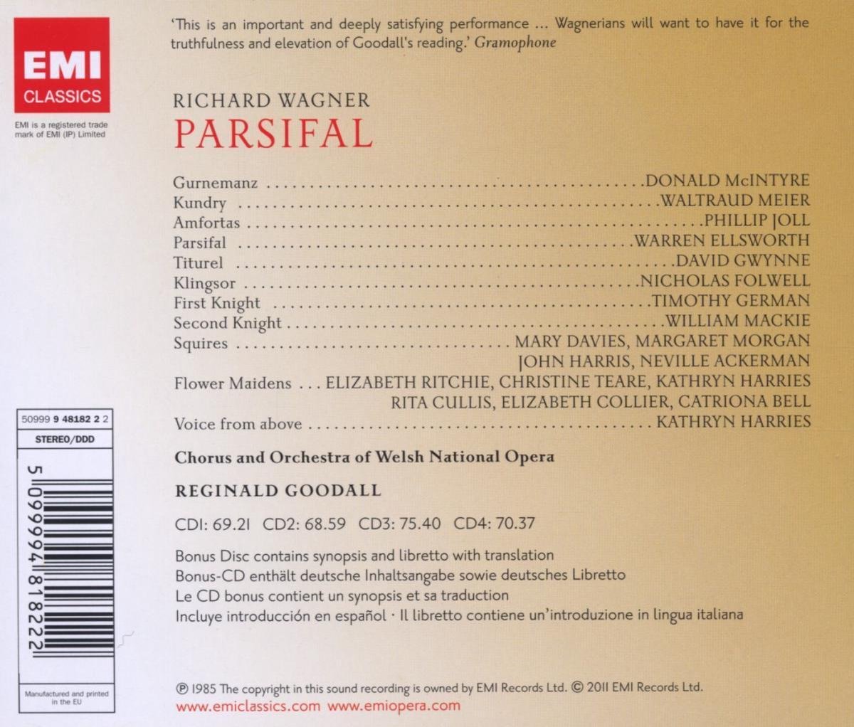 Parsifal (4Cd+Cdrom), Reginald Goodall | Muziek | bol.com