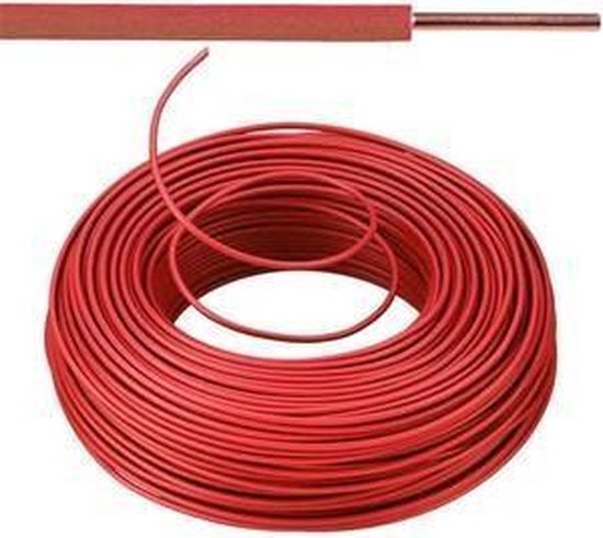 VOB kabel / draad 1,5 mm² Eca - rood ( H07V-U ) - VOB15RO | bol