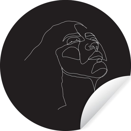 Illustration du haut du visage d'une femme sur fond noir Sticker papier ...