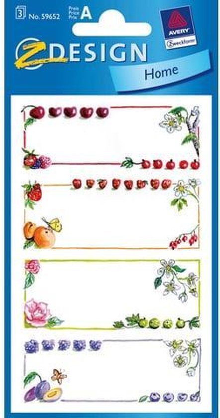 Avery Huishoudetiket Z-design Home - pakje a 3 vel zachtfruit kader ...