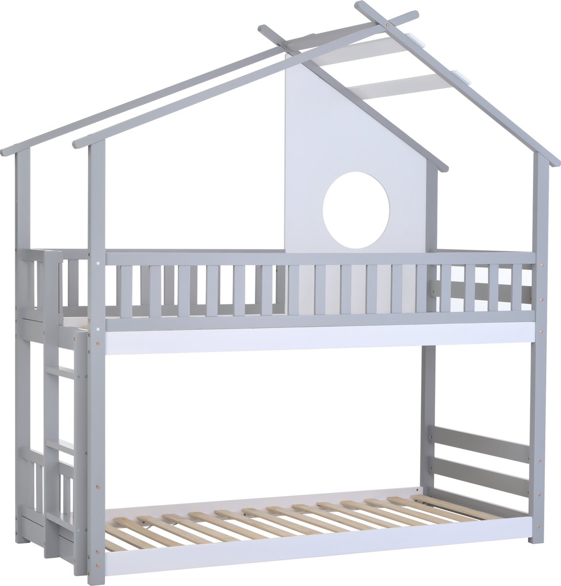 Merax Stapelbed - Bed met Ladder - Kinder Huisbed met Valbeveiliging ...
