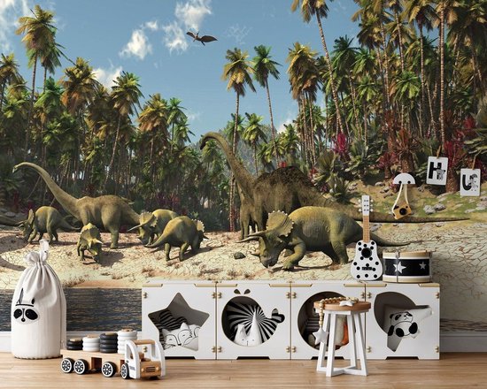 Fotobehang - Vlies Behang - Dinosaurussen - Dino's - 416 x 254 cm | bol