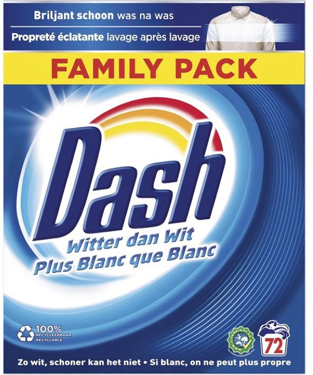 DASH waspoeder witter dan wit - 9,36KG - 144 wasbeurten | bol.com
