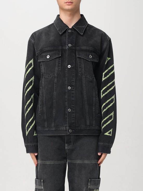 Diagonal Denim Jacket - Black | bol
