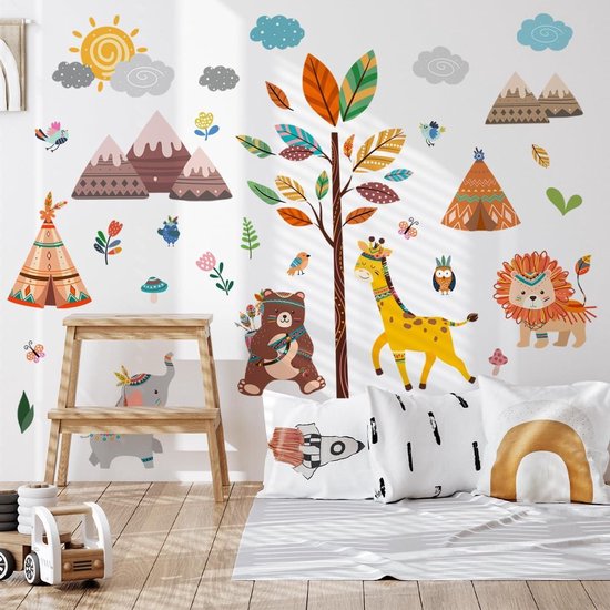 Allecto Plus - Bos Dieren Muurstickers voor Babykamer en Klaslokaal Decoratie met... | bol