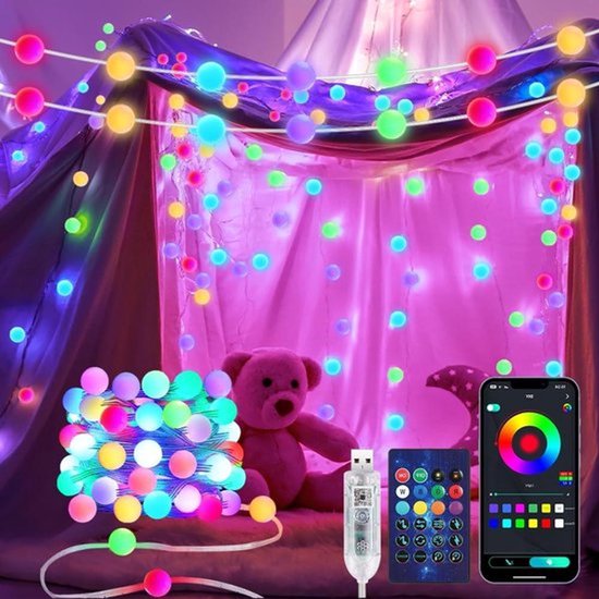 USB led-bollen lichtketting voor binnen 5 m 33 leds met afstandsbediening en... | bol