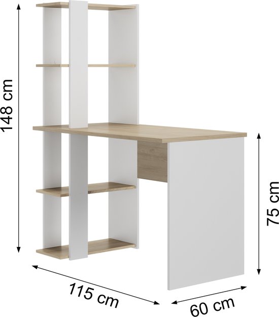 Diagone - Bureau - 115 cm - Wit | bol
