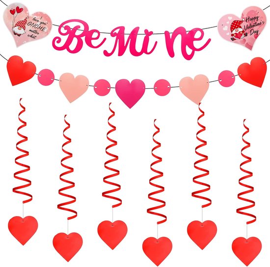 8 stks Valentijnsdag Hart Banners - Shining Heart Banner Decoraties ...