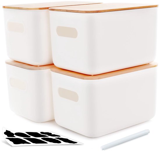 Stijlvolle opbergdozen - veelzijdig en praktisch - set van 4 - wit met ...