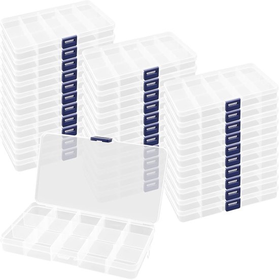 32 stuks kralenorganizerdoos - 15 vakken - sorteerdozen transparant ...