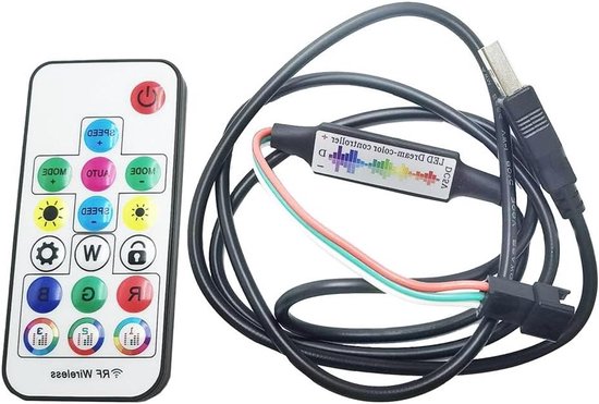 Inovra Plus - USB LED Strip Licht Muziek Controller 370 Modi RF ...