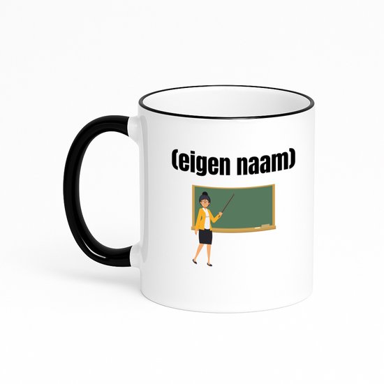 Hacebo® - docent met krijtbord met eigen naam koffiebeker met gekleurde ...
