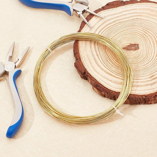 10m 1mm Ronde Koperdraad Gouden Messing Draad voor Kralen & Sieraden | bol