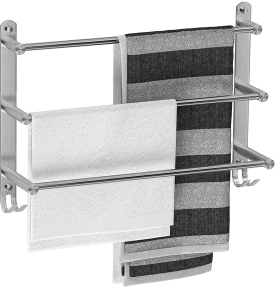 Handdoekhouder voor Badkamer - 3 Niveaus - Wandmontage - Roestvrij ...