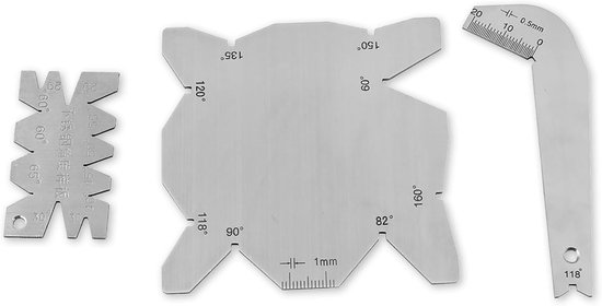 3 Piece Angle Gauge Ruler - Nauwkeurig - Duidelijke Schaal voor Meten | bol