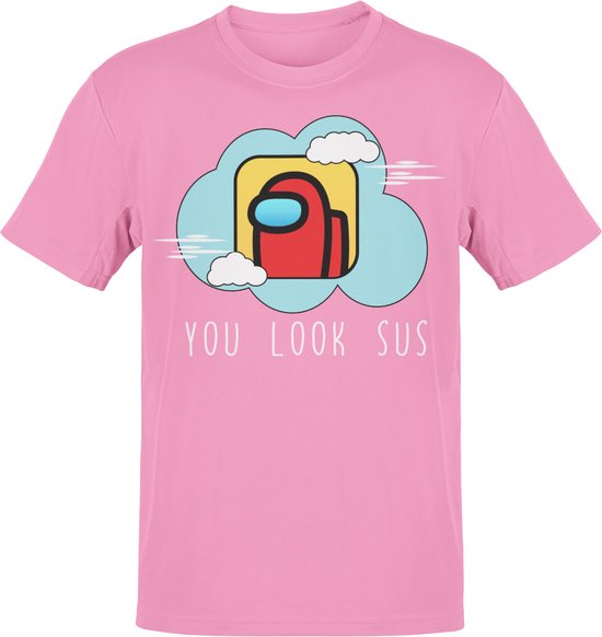 Impostor Among Us - You Look Sus - Heren T-Shirt Met Ronde Hals en ...