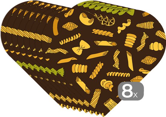 Onderleggers - Placemats - Placemats hartje - Pasta - Patronen - Italië ...