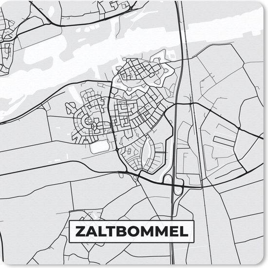 Muismat - Zaltbommel - Zwart Wit - Stadskaart - Plattegrond - Kaart ...