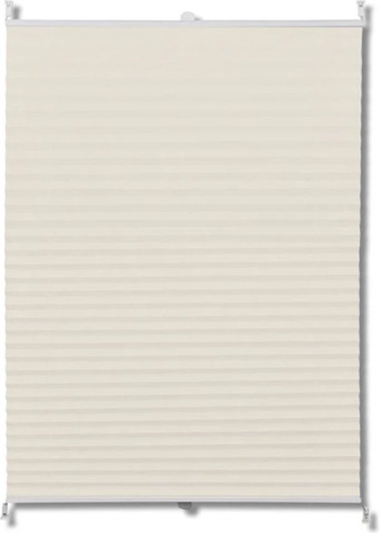 vidaXL - Plissé - rolgordijn - 90x150 - cm - creme | bol