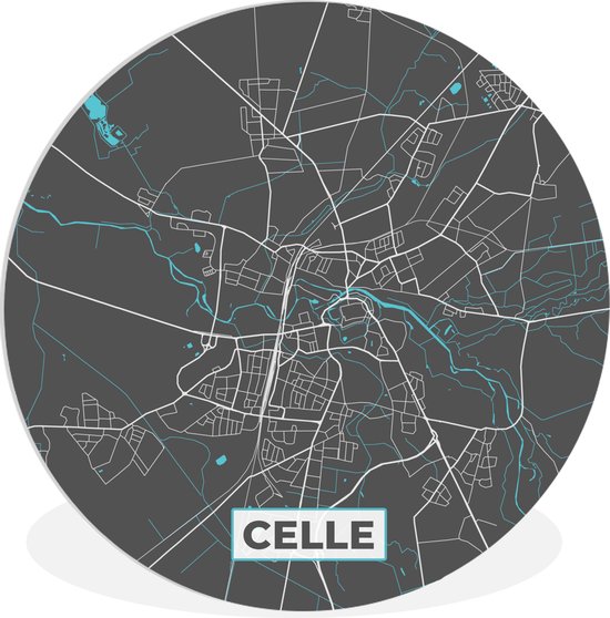 Wall Circle - Wall Circle Indoor - Blauw - Allemagne - Carte - City Map - Carte -... | bol.com