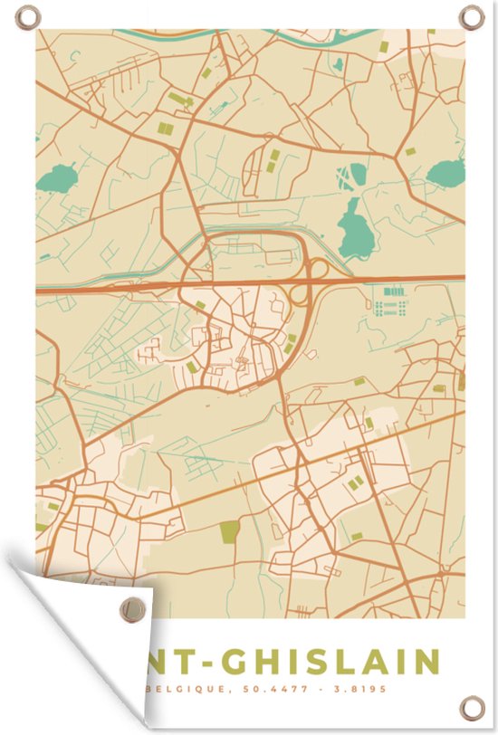 Tuindecoratie Plattegrond - Kaart - Vintage - Stadskaart - Saint ...
