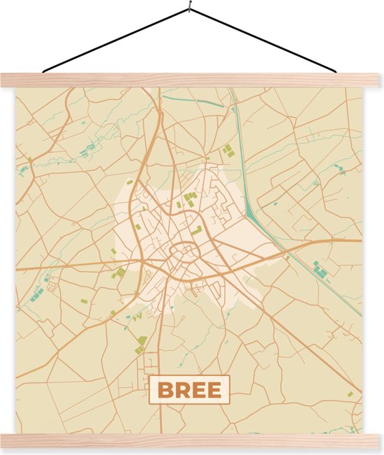 Posterhanger incl. Poster - Schoolplaat - Kaart - Stadskaart - Retro ...