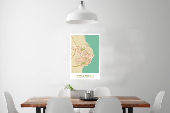 Poster Kaart - Plattegrond - Volendam - Stadskaart - 40x60 cm | bol.com