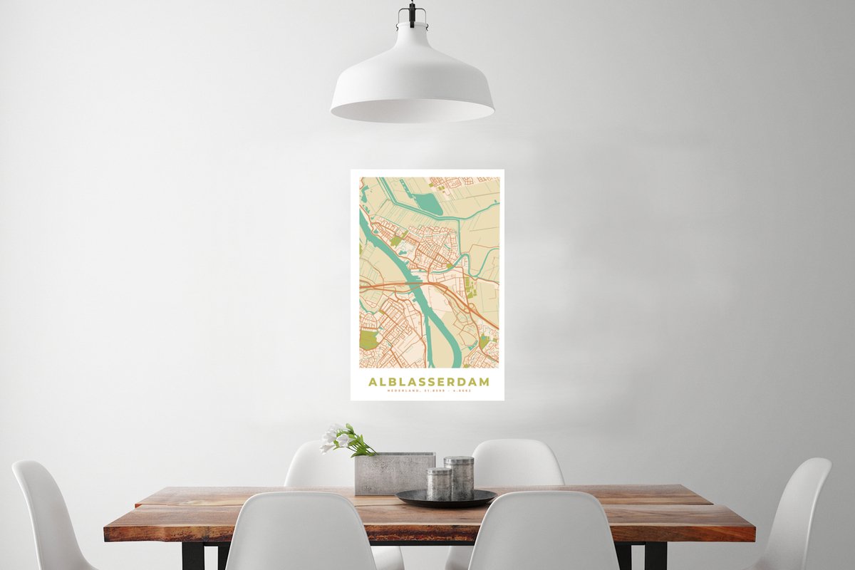 Poster Kaart - Alblasserdam - Stadskaart - Plattegrond - 40x60 cm | bol.com
