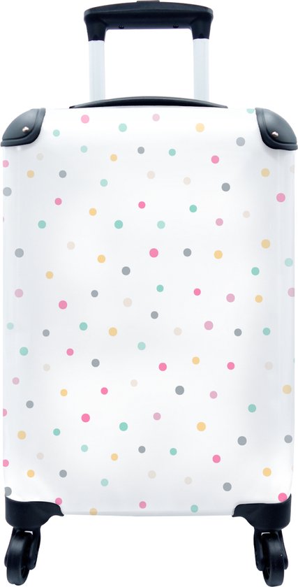 MuchoWow® Koffer - Stippen - Patroon - Pastel - Kinderen - Past binnen ...