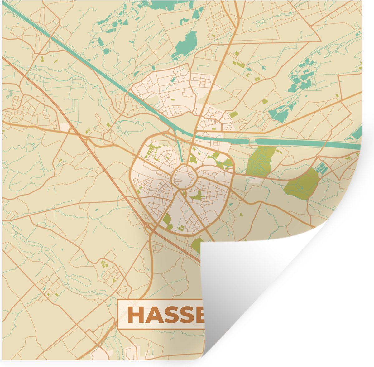 Stickers muraux - Carte - Carte - België - Plan de la ville - Hasselt ...