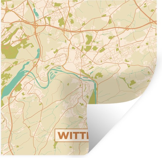 Muurstickers - Sticker Folie - Plattegrond - Vintage - Witten - Kaart ...