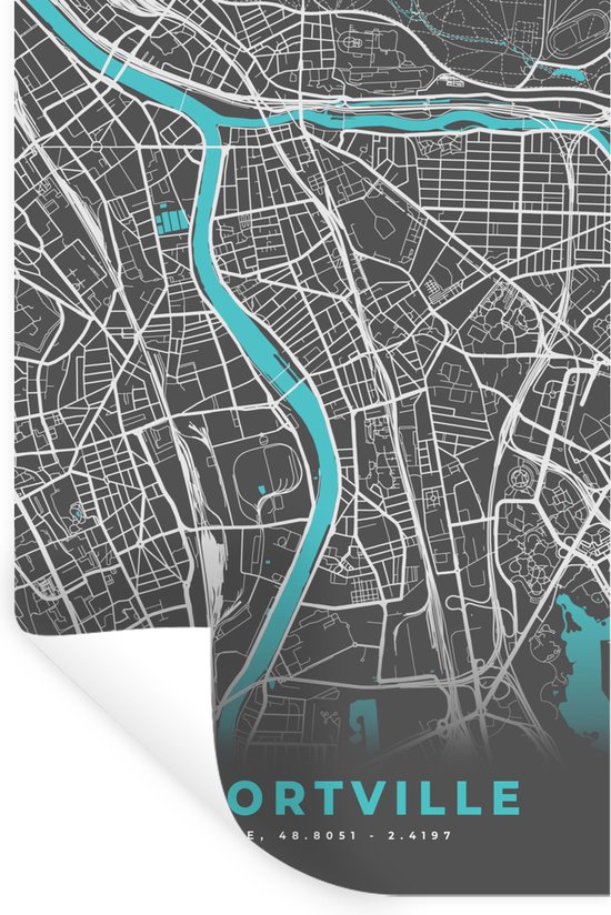 Stickers muraux - Alfortville - France - Carte - Carte - Plan de la ...