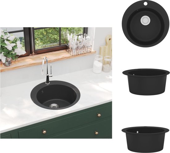 vidaXL Spoelbak - Spoelbakken - Wasbak - Wasbakken - Gootsteen rond ...