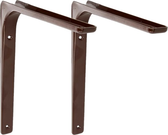 AMIG Plankdrager/planksteun van metaal - 2x - gelakt bruin - H250 x ...