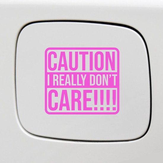 Bumpersticker - I Really Dont Care - 14x12 - Roze | bol