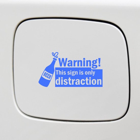 Bumpersticker - This Sign Is Only Distraction - 14x8 - Blauw | bol
