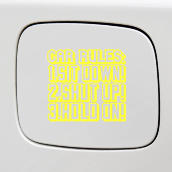 Bumpersticker - Car Rules - 14x13 - Geel | bol
