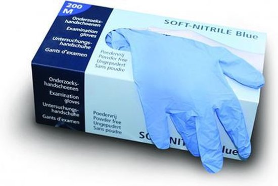 Soft Nitril Handschoenen Blauw - 200 stuks - M | bol.com