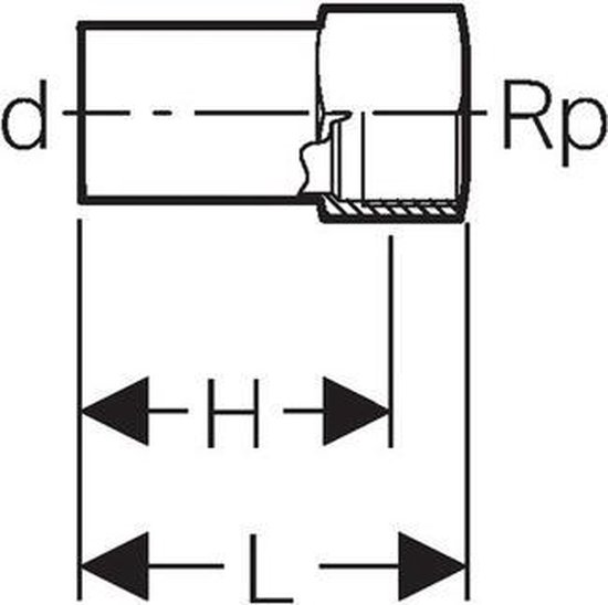 Geberit Mapress rvs overgang RVS 316 spie einde bi.dr. 76.1mmx1/2 bi | bol