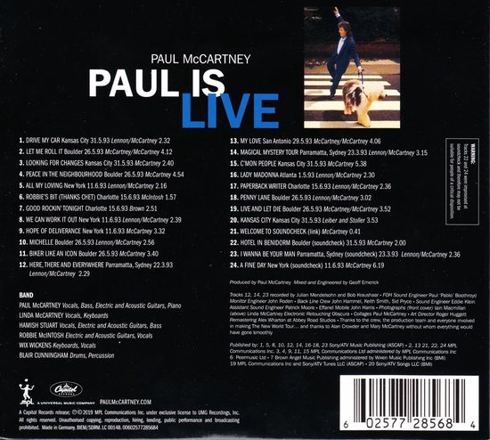Paul McCartney - Paul Is Live (CD), Paul McCartney | CD (album ...