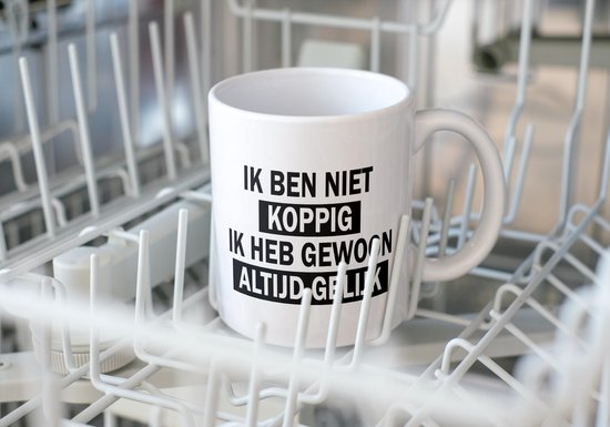 Mok met tekst: Ik ben niet koppig. Ik heb gewoon altijd gelijk | Grappige mok |... | bol