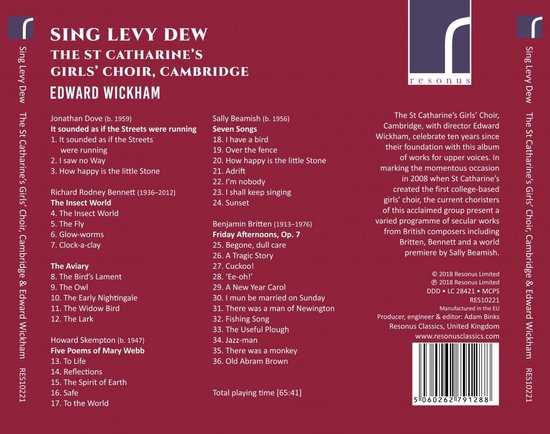 Cambridge The St Catharine's Girls' Choir - Sing Levy Dew (CD), Edward ...