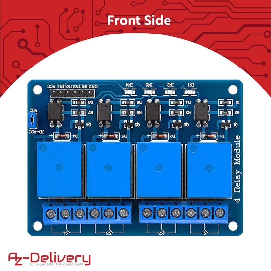 AZDelivery 3 x 4-Relay Module 5V met Optocoupler Low-Level Trigger ...
