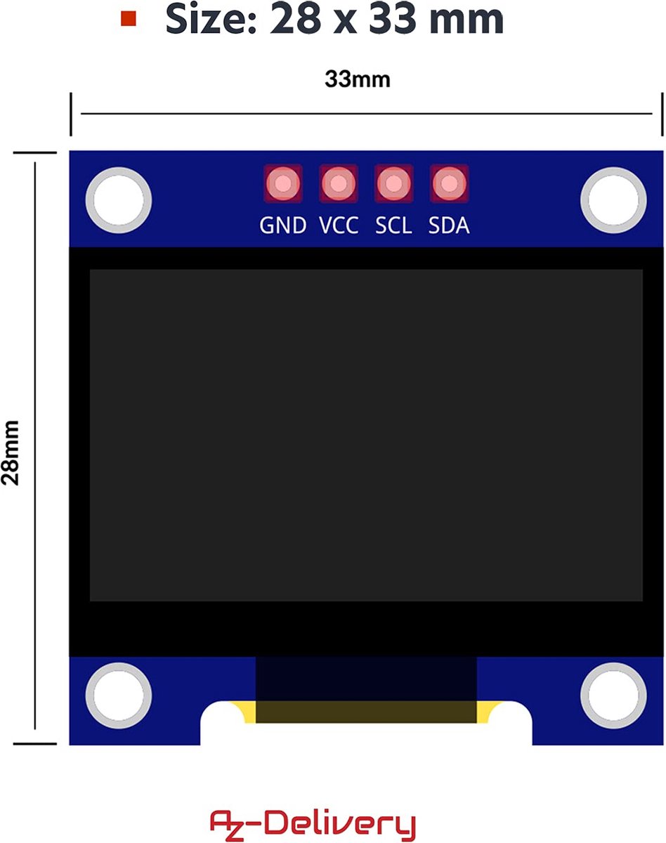 AZDelivery 25 x 0.96 inch OLED 128 x 64 pixels I2C SSD1306 Display compatibel met... | bol.com