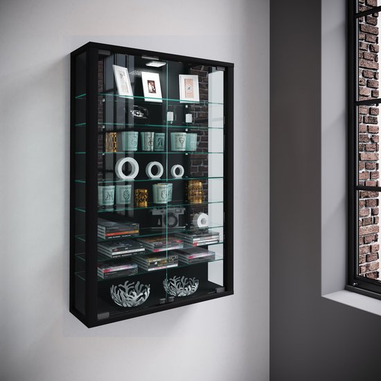 VCM Wandvitrinekast Hangende vitrinekast Glazen vitrinekast ...