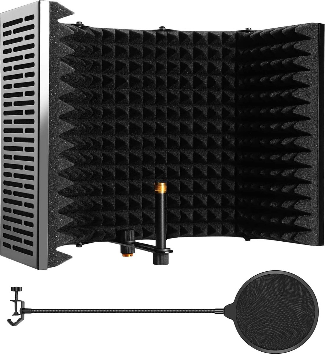 Professionele studio microfoon isolatie scherm met Mic Pop-filter ...