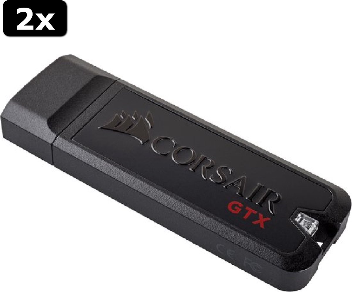 2x USB-Stick 128GB Corsair Voyager GTX Zinc Alloy USB3.1 | bol.com